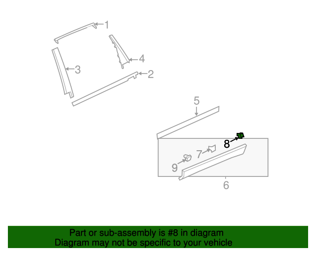 2008-2017 GM Lower Molding Clip 25774893 | TascaParts.com