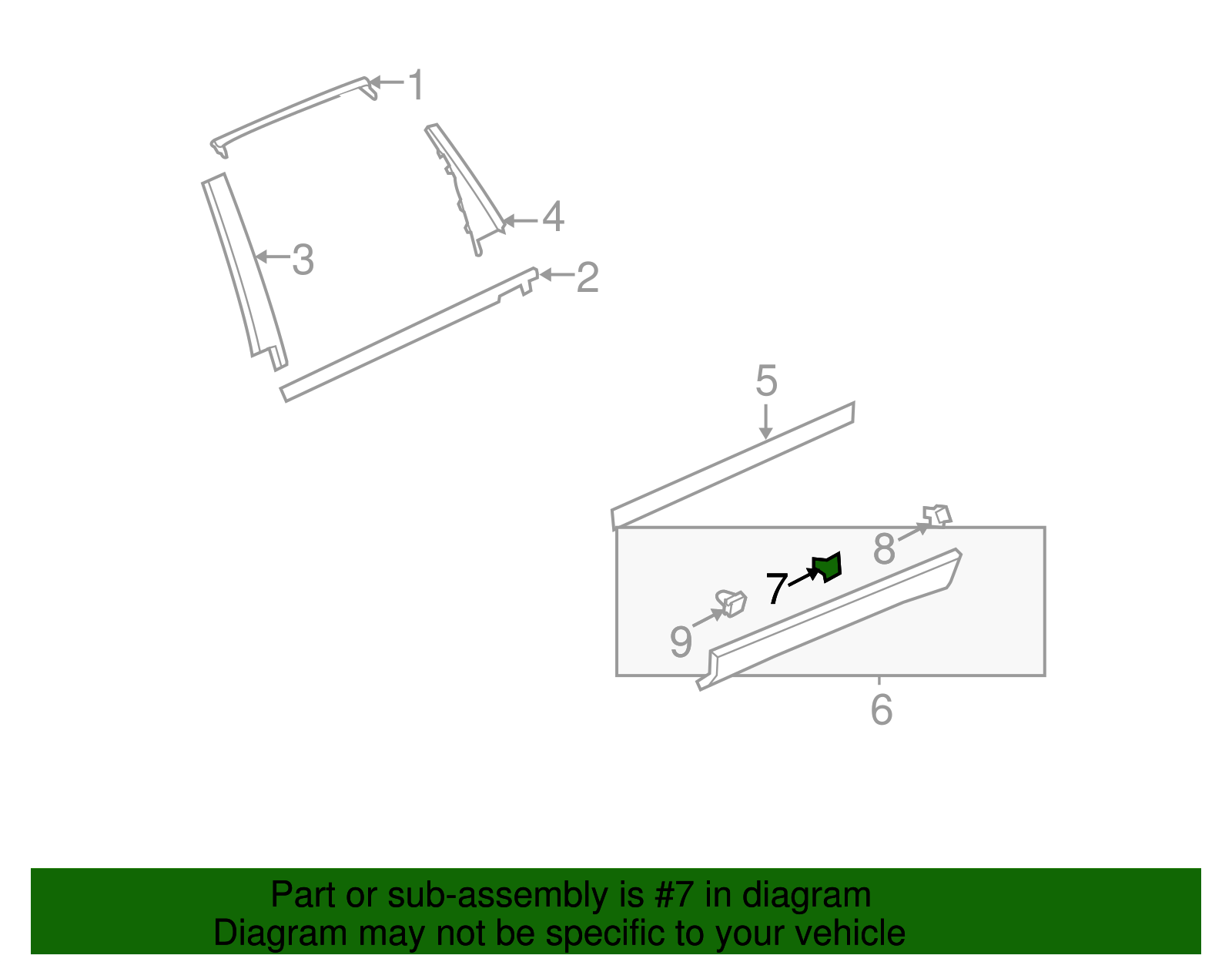 2009-2017 Chevrolet Traverse Lower Door Molding Retainer 25922739 GM ...