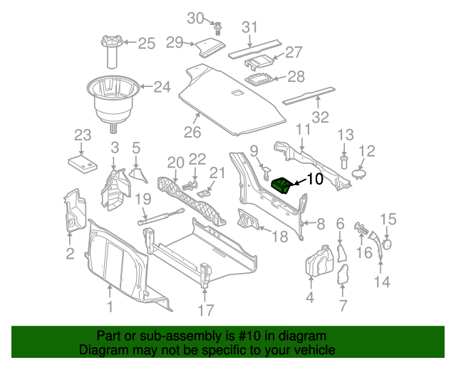 209-694-04-33 - Rear Panel Trim Insert 2004-2009 Mercedes-Benz ...