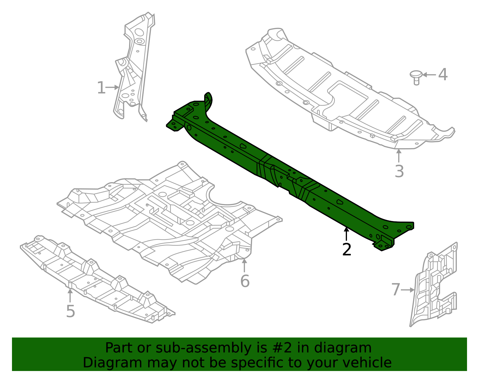 2021-2025 Nissan Rogue Center Bar 62511-6RR0A | OEM Parts Online