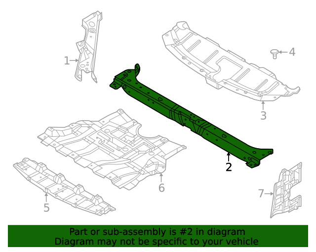 2021-2023 Nissan Rogue Center Bar 62511-6RR0A | Nissan Parts Store