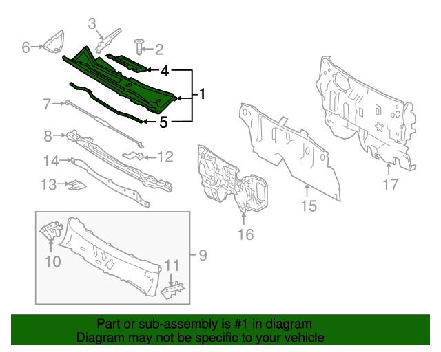55708-78010 - Cowl Grille - 2015-2020 Lexus | My L Parts