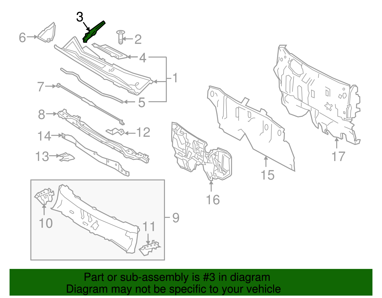 2015-2018 Lexus Side Seal 53867-78011 | Retail Performance Auto Parts