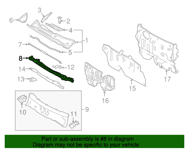 55701-78011 - Cowl Plenum Panel 2015-2021 Lexus | AutoNationParts.com