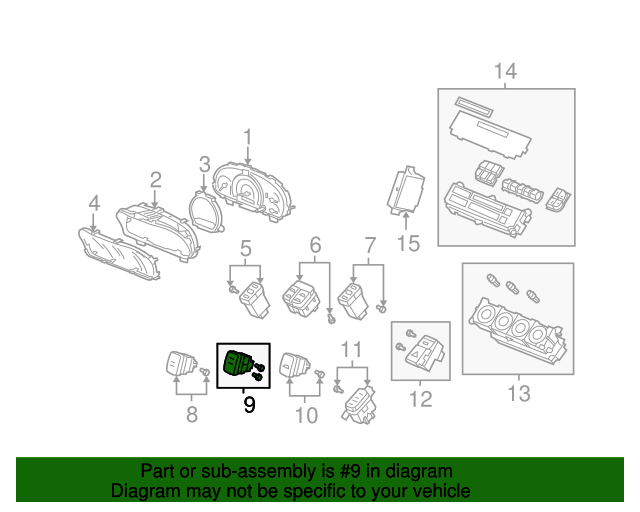 35470-SHJ-A02 - Switch Assembly, Corner Sensor - 2005-2010 Honda ...