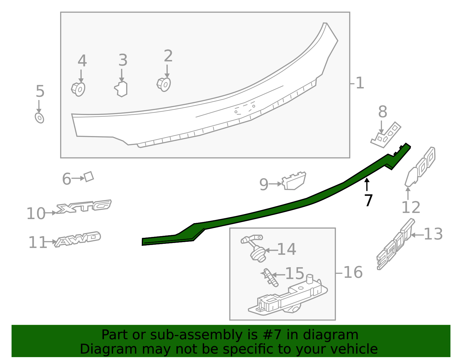 84247306 - Silver Rear Closure Center Applique 2020-2025 Cadillac XT6 ...