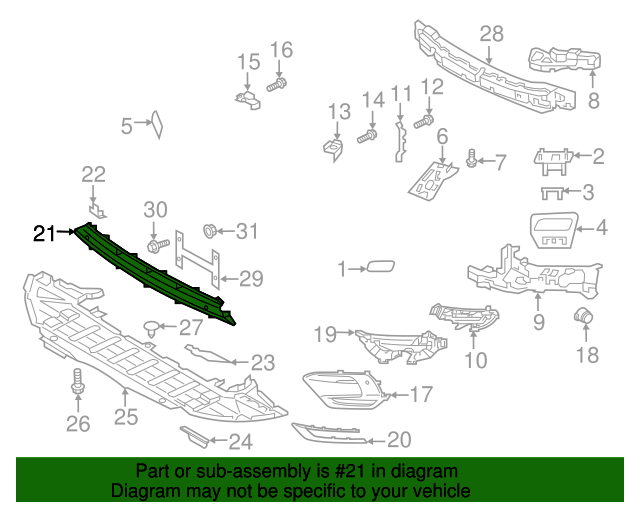 31425139 - Lower Grille - 2018-2020 Volvo | Volvo OEM Parts Direct