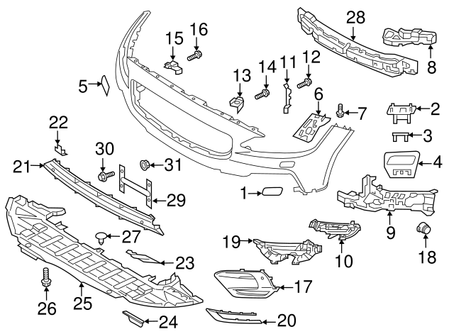 31425139 - Lower Grille - 2018-2020 Volvo | Volvo OEM Parts Direct
