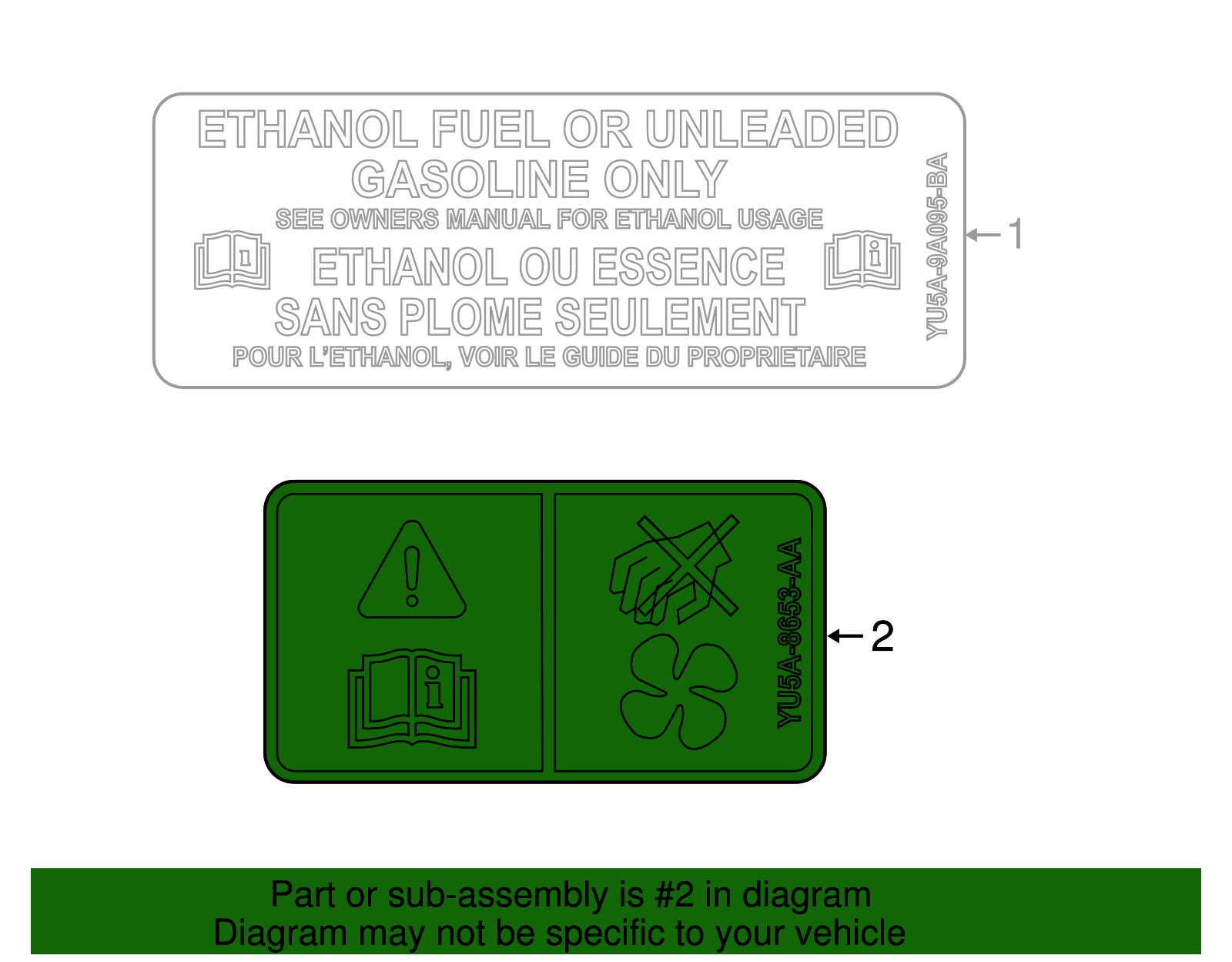 2000-2024 Ford OEM NEW 98-19 Ford Lincol Mercury Radiator Fan Warning ...