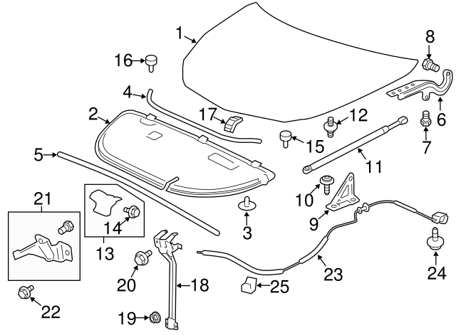 2013-2017 GM Hood Strut 22760388 | TascaParts.com