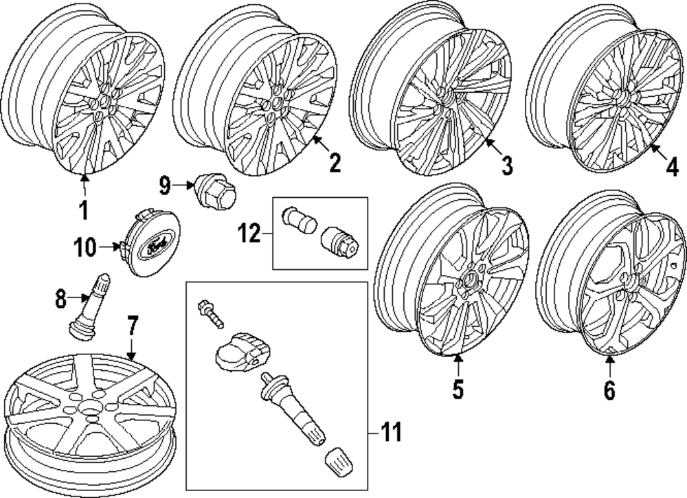 2021-2025 Ford Escape 2021-2024 Ford Escape - Wheel Assembly LV4Z-1007 ...