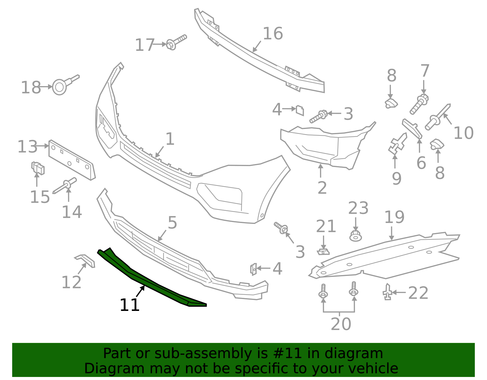 2021-2024 Ford Explorer Lower Molding MB5Z-8419-AB | QuirkParts