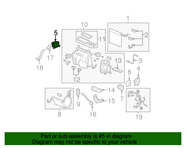 79160-TA5-A21 - Motor Assembly Air Mix (Driver Side) - 2008-2015 Honda ...