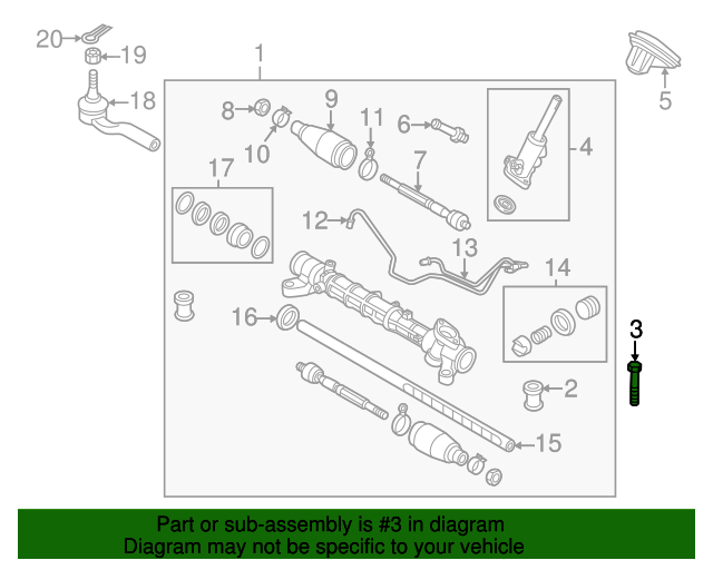 9YA0-21-22H - Gear Assembly Mount Bolt - 2010-2015 Mazda | Mazda Parts ...