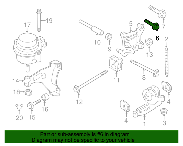 2013-2016 Porsche Engine Bracket Bolt 900-378-251-01 | Sunset Porsche Parts