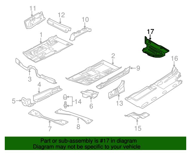 2009-2017 Volkswagen CC Under-Body Shield 3C8-825-206 | OEM Parts Online