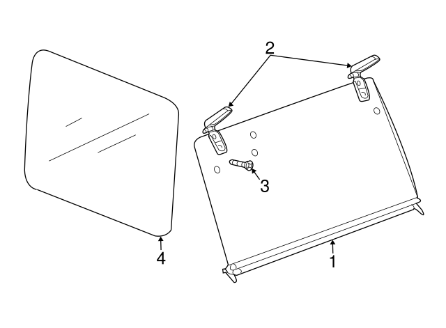 2018-2021 Jeep Wrangler Side Glass 68291712AC | TascaParts.com