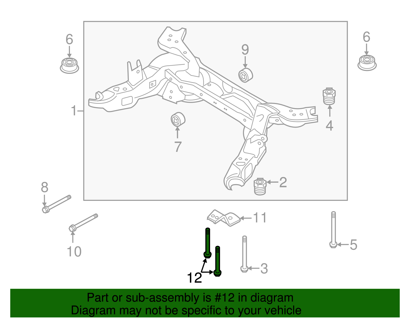 W714470-S439 - 2011-2019 Ford - Suspension Cross-Member Front Bolt | My ...
