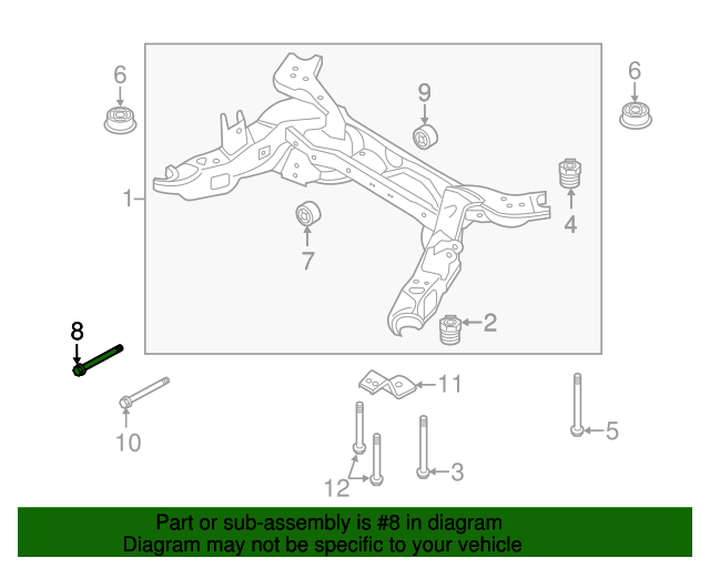2011-2023 Ford Suspension Cross-Member Mount Bolt W717859-S439 | OEM ...