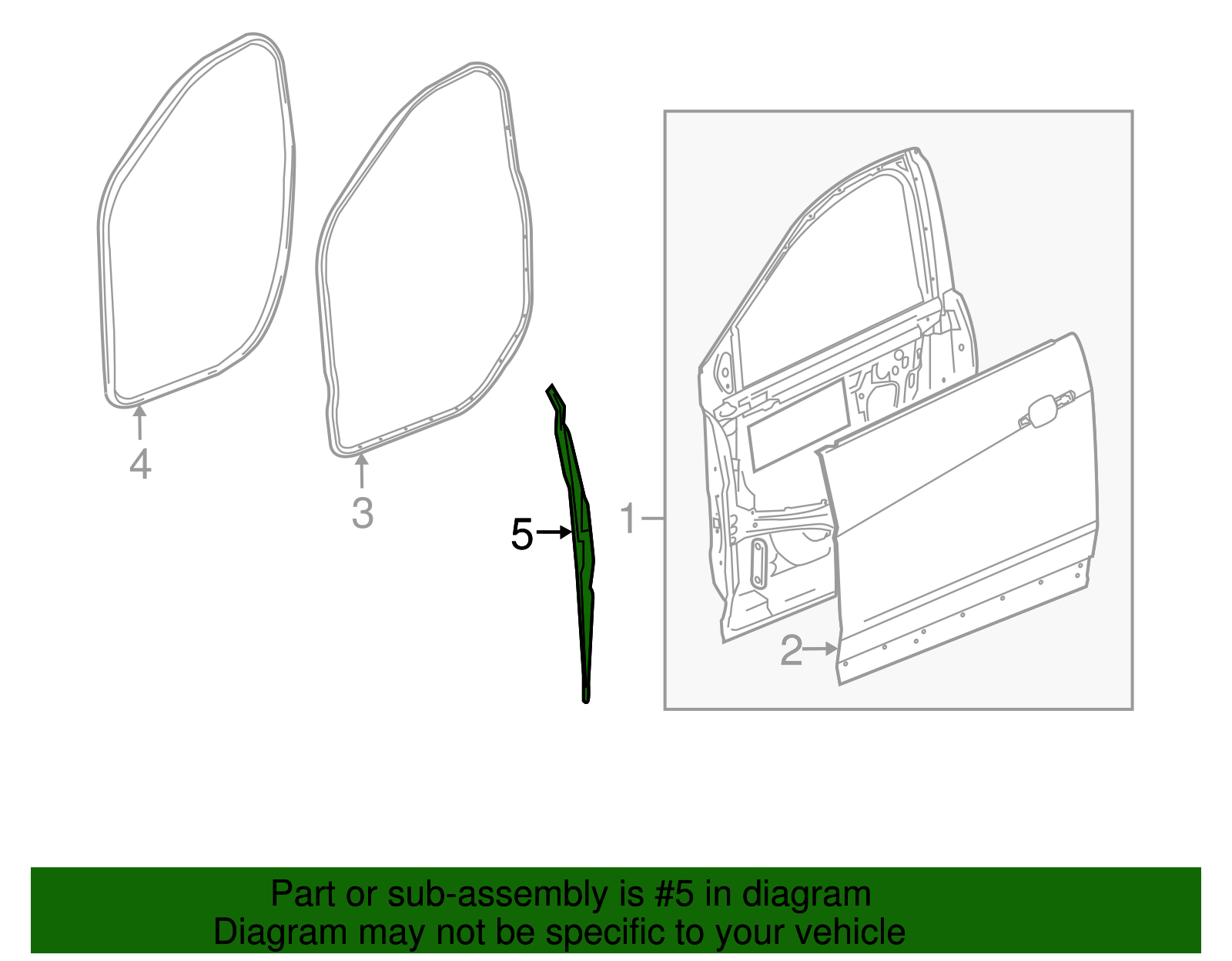 2017-2023 GMC Acadia Driver Side Front Door Front Auxiliary ...