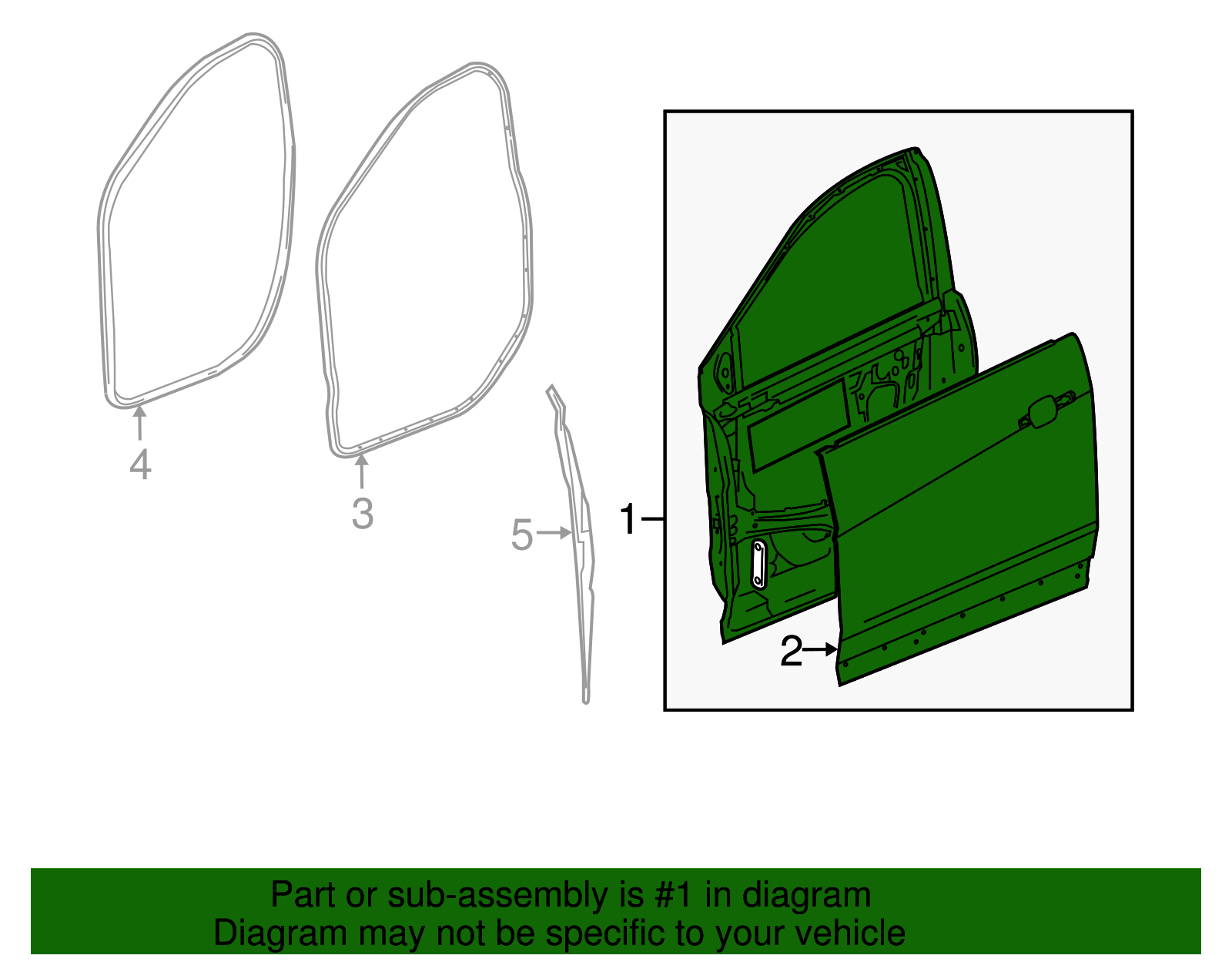 2017-2023 GMC Acadia Front Driver Side Door 84542292 GM | GMPartsDirect.com