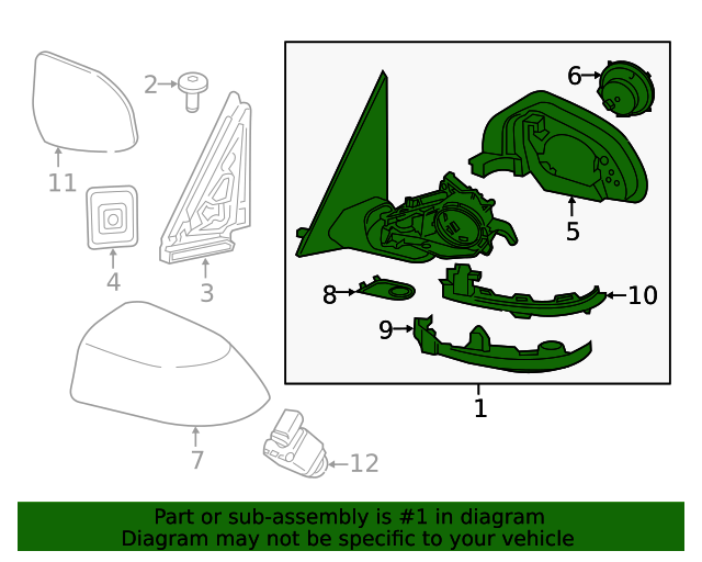 Genuine BMW 51-16-5-A3A-F02 | Mirror Assembly | FREE Shipping on Most ...