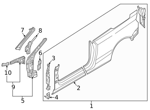 Audi OEM Uniside Panel Part# 8V7-810-076-TA | OEM Vehicle Parts