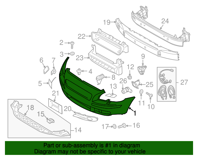 39870638 - Bumper Cover - 2006-2009 Volvo C70 | Volvo OEM Parts Direct