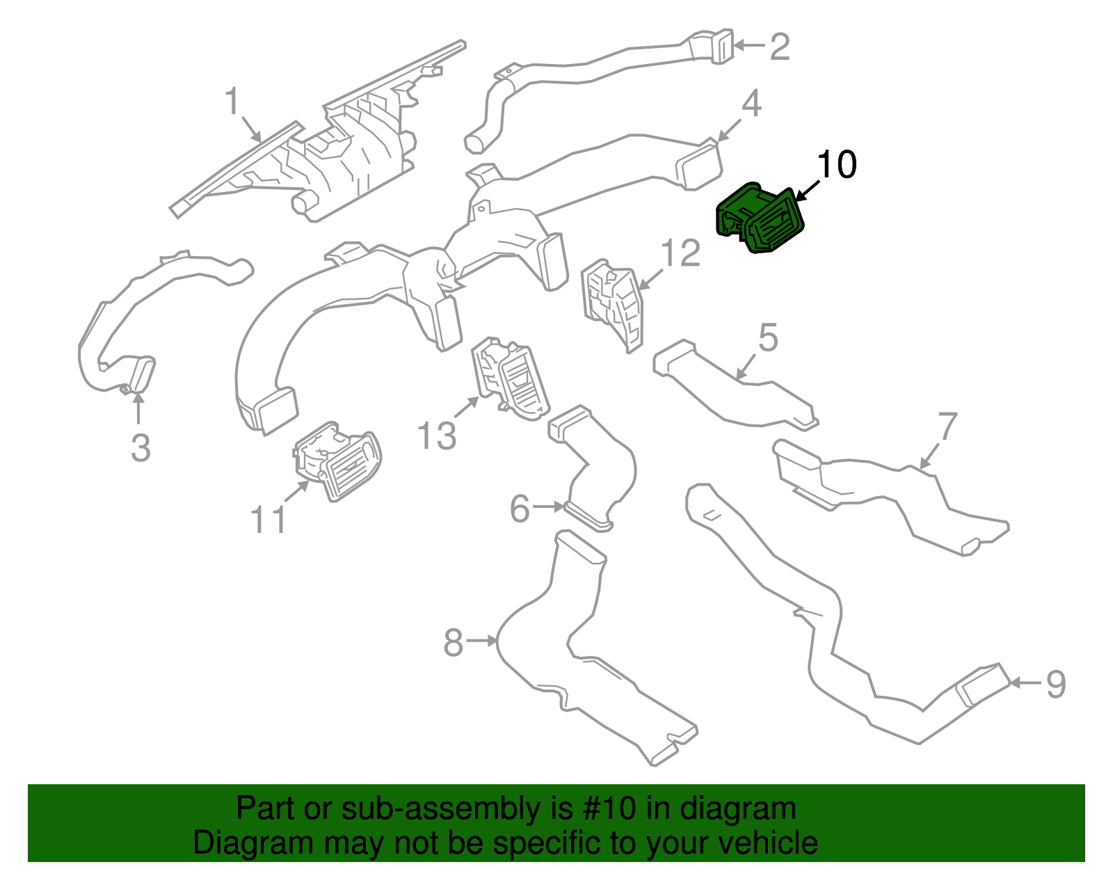 2022-2024 Nissan Air Vent Grille 68760-9FV4B | Bill Kay Nissan Parts