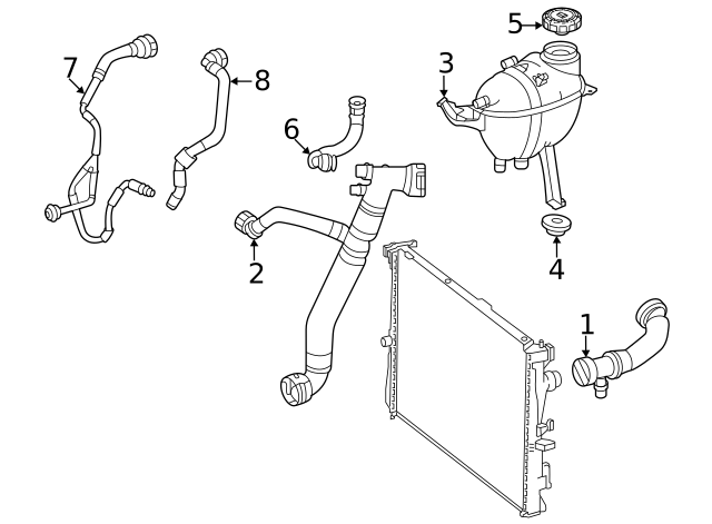 167-501-82-01 - Engine Coolant Overflow Hose 2021-2024 Mercedes-Benz ...
