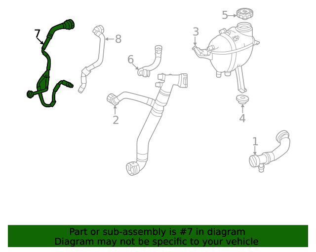 167-501-82-01 - Engine Coolant Overflow Hose 2021-2024 Mercedes-Benz ...