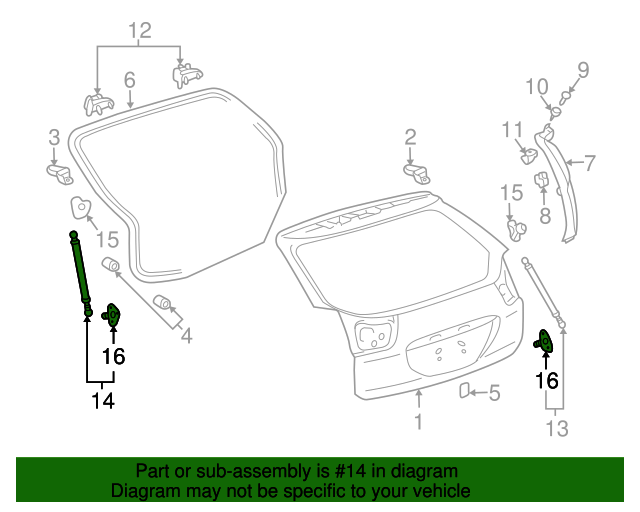 68960-49205 - Lift Cylinder - 2006-2009 Lexus | My L Parts