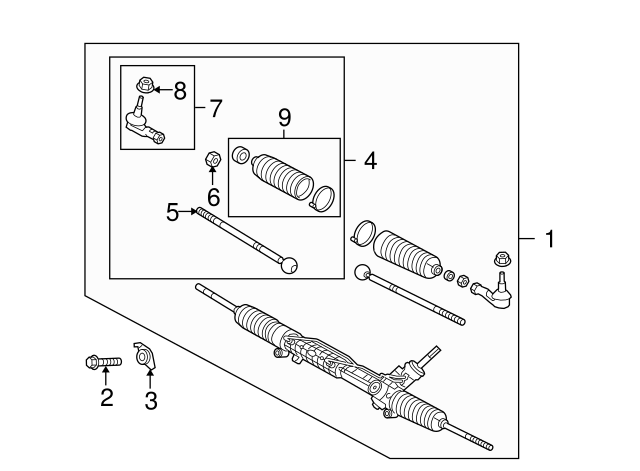QJB500040 - Outer Tie Rod - 2006-2009 Land Rover Range Rover Sport ...