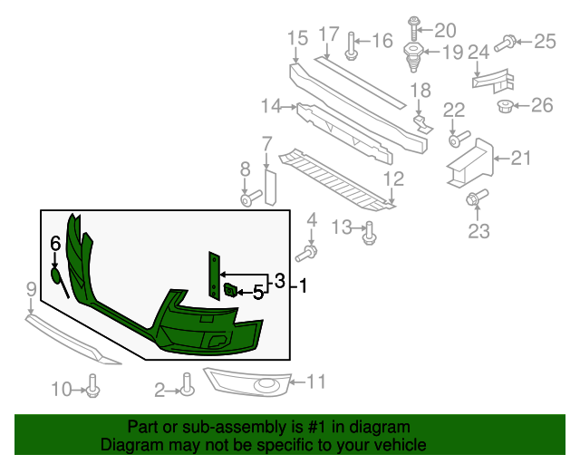 Genuine Audi 8T0-807-105-F-GRU | Bumper Cover | FREE Shipping on Most ...