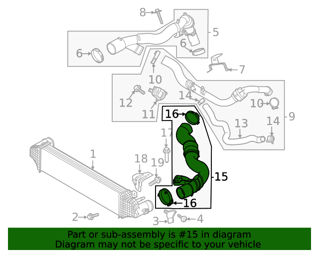 L1MZ-6F073-C - Inter-Cooler Hose 2020-2024 Ford | Big 3 Auto Parts