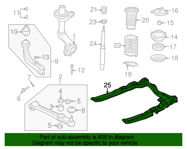 Genuine Subframe for 1994-2003 Saab | Part# 4298105 | Over 30% Off All ...