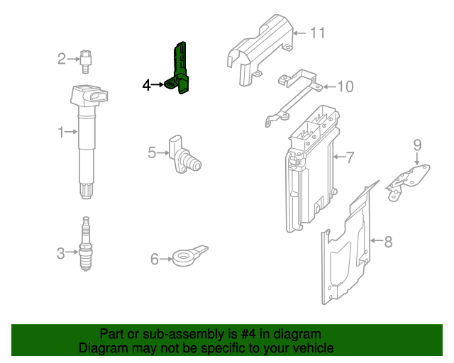 2011-2018 Porsche Cayenne Crankshaft Position Sensor 958-606-433-00 ...