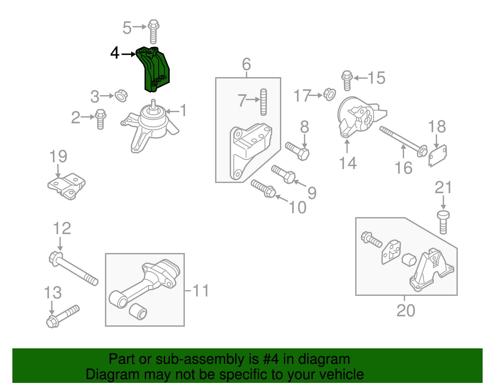 21825-4R100 - Engine Mount Bracket 2011-2016 Kia Optima | Kia.Parts Store
