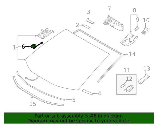 86401-42041 - Interior Rear View Mirror Mounting Base - 2019-2023 ...