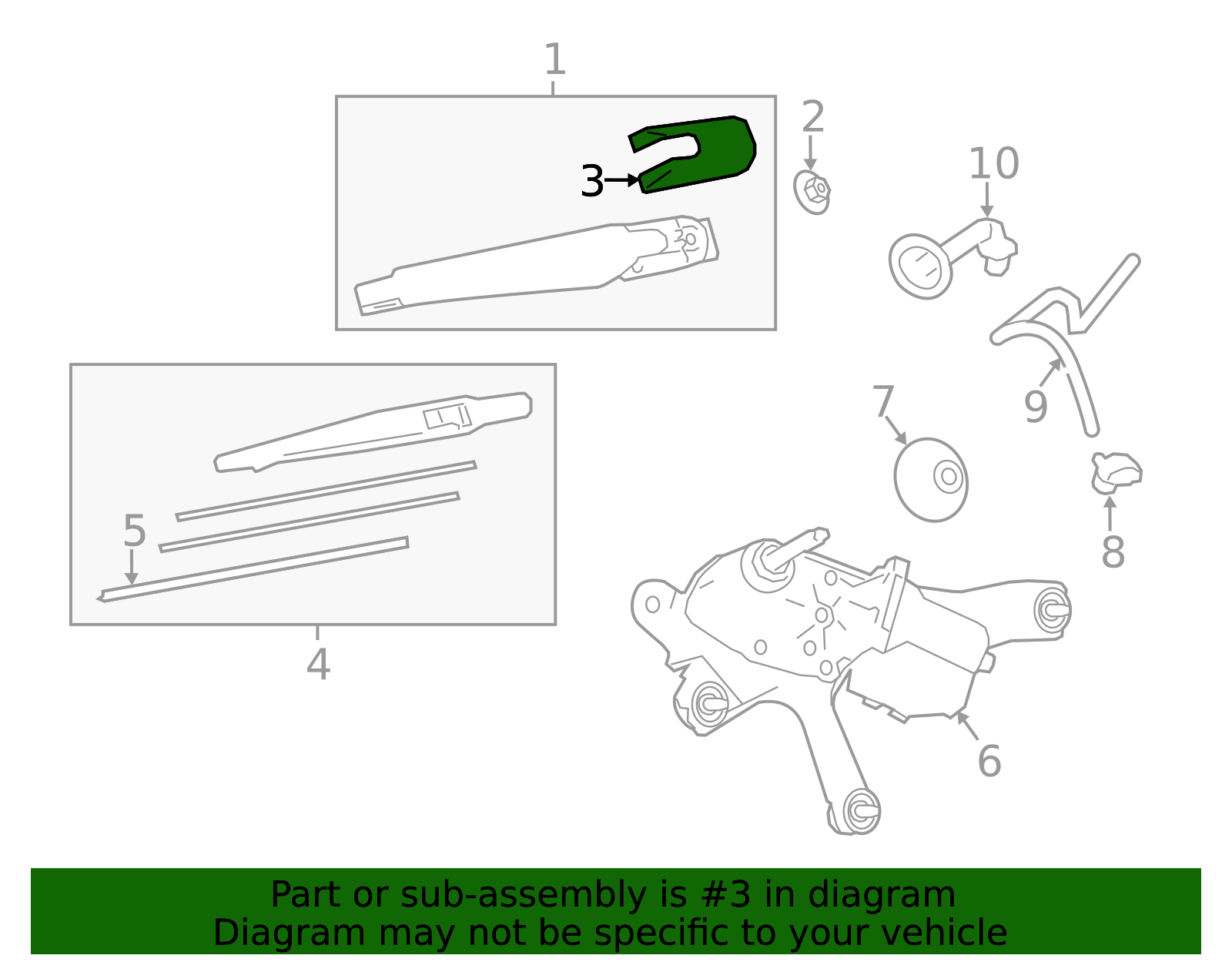 2006-2024 Toyota Cap, Rear Wiper Arm Head 85292-0R020 | Toyota Parts Center