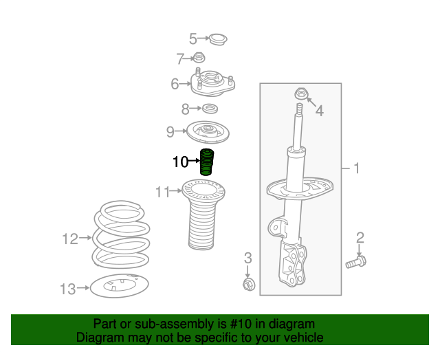 2008-2015 Scion xB Suspension Strut Bumper (Left, Right, Front) 48331 ...