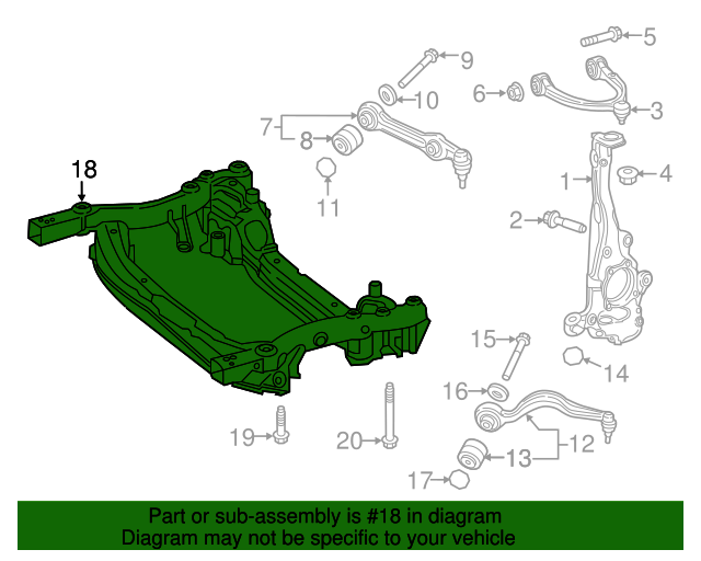 205-620-87-01 - Engine Cradle 2015-2023 Mercedes-Benz | AutoNationParts.com