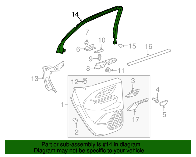 2018-2023 GMC Terrain F Molding 84178952 | GMPartsDirect.com