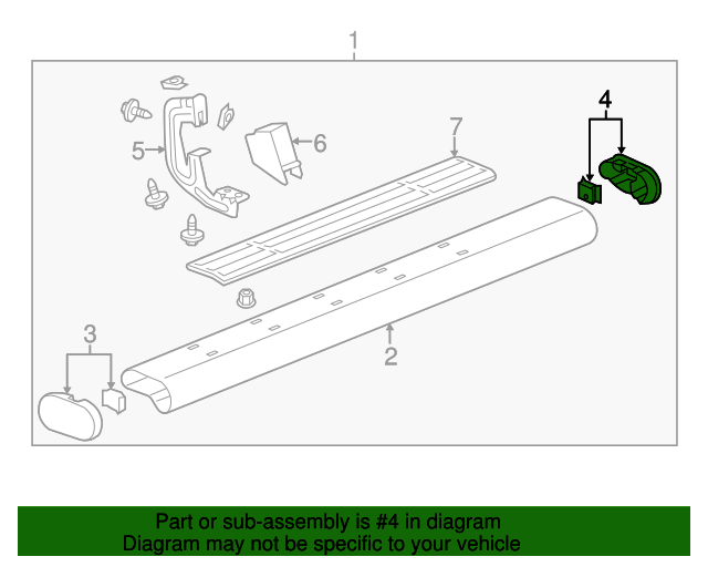 Genuine OEM GM Part - Step Bar Assembly Rear Cap 2014-2020 GM 22876239 ...