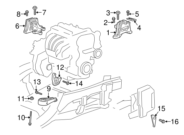 2018-2020 GM Transmission Mount 84154796 GM | GMPartsDirect.com