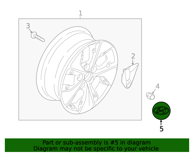 52960-L1100 - Wheel Cap 2020-2022 Hyundai | AutoNationParts.com