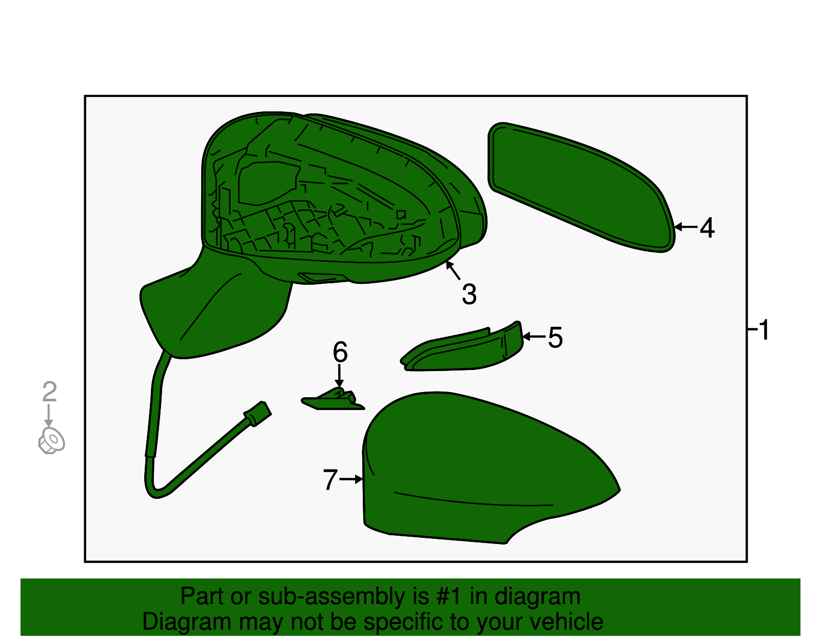 2014-2015 Toyota Venza Mirror Assembly - Steel - Right - PASSENGER SIDE ...