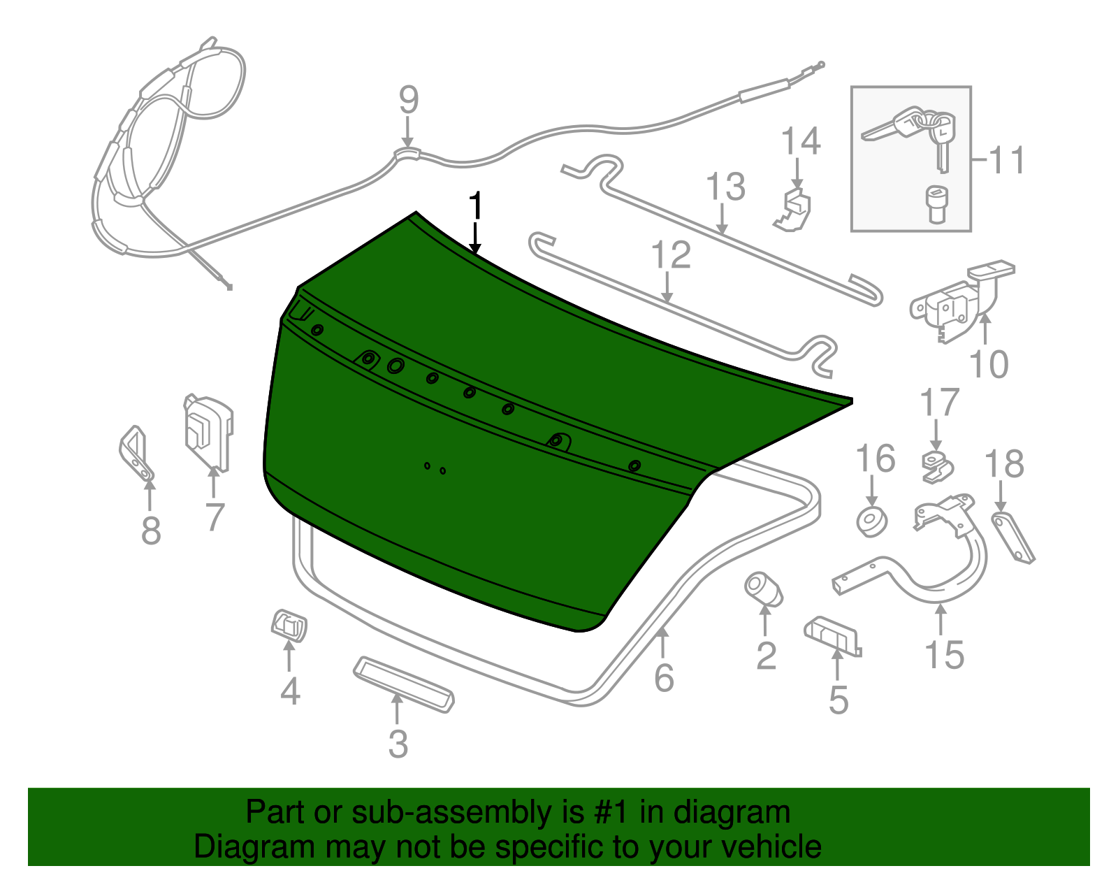 68500-T3L-A90ZZ - Deck Lid 2013-2017 Honda Accord | Honda Parts Online