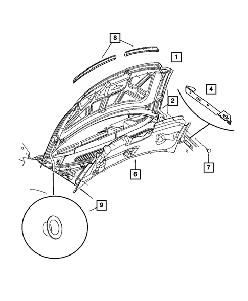 Hood and Hood Release for 2007 Chrysler Town & Country | MOPAR ...