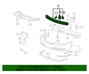 2006-2011 Buick Lucerne Front Bumper Impact Bar 15808579 GM ...